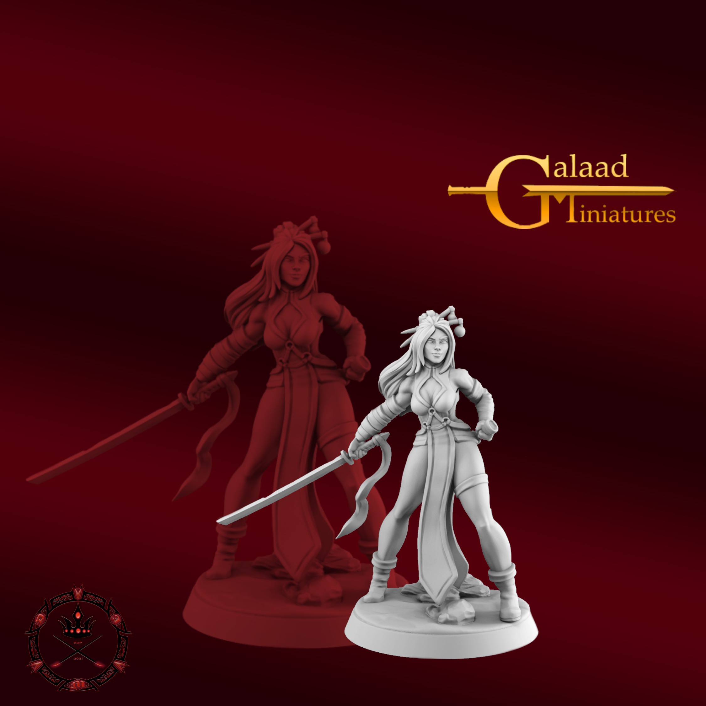 Female Asian Fighter || Galaad Miniatures | 3D Resin Printed ...